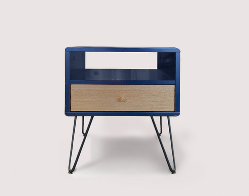 Kurt Bedside Table Navy Oak HYDE Contract