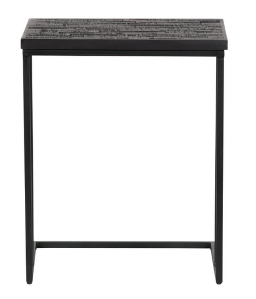 Sharing U-Shape End Table (Black Teak Wood & Black) - HYDE Contract